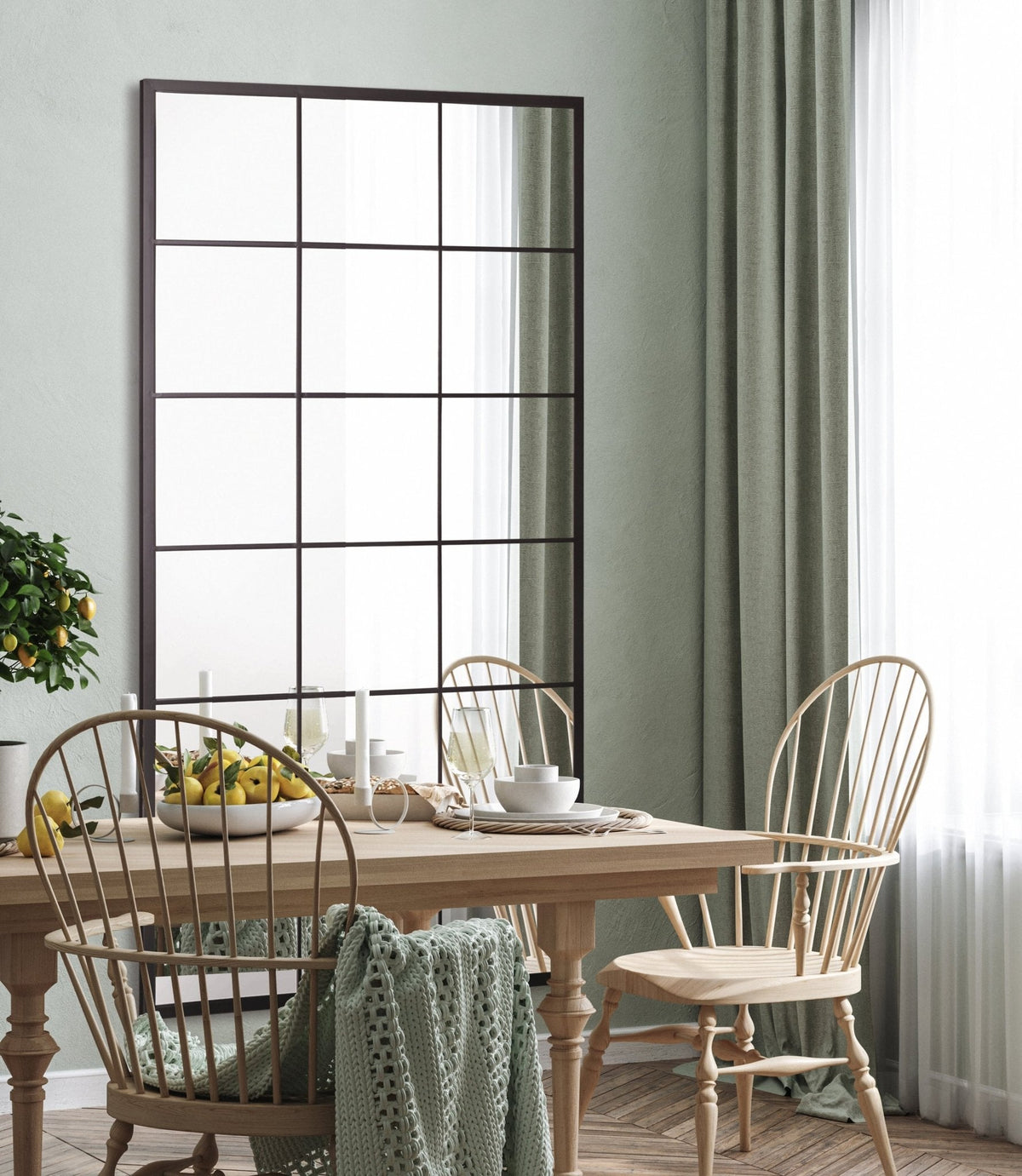 BLOSSHOLM » Grid Mirror No. 4 | 200 × 100 cm - Industrial Statement Mirror