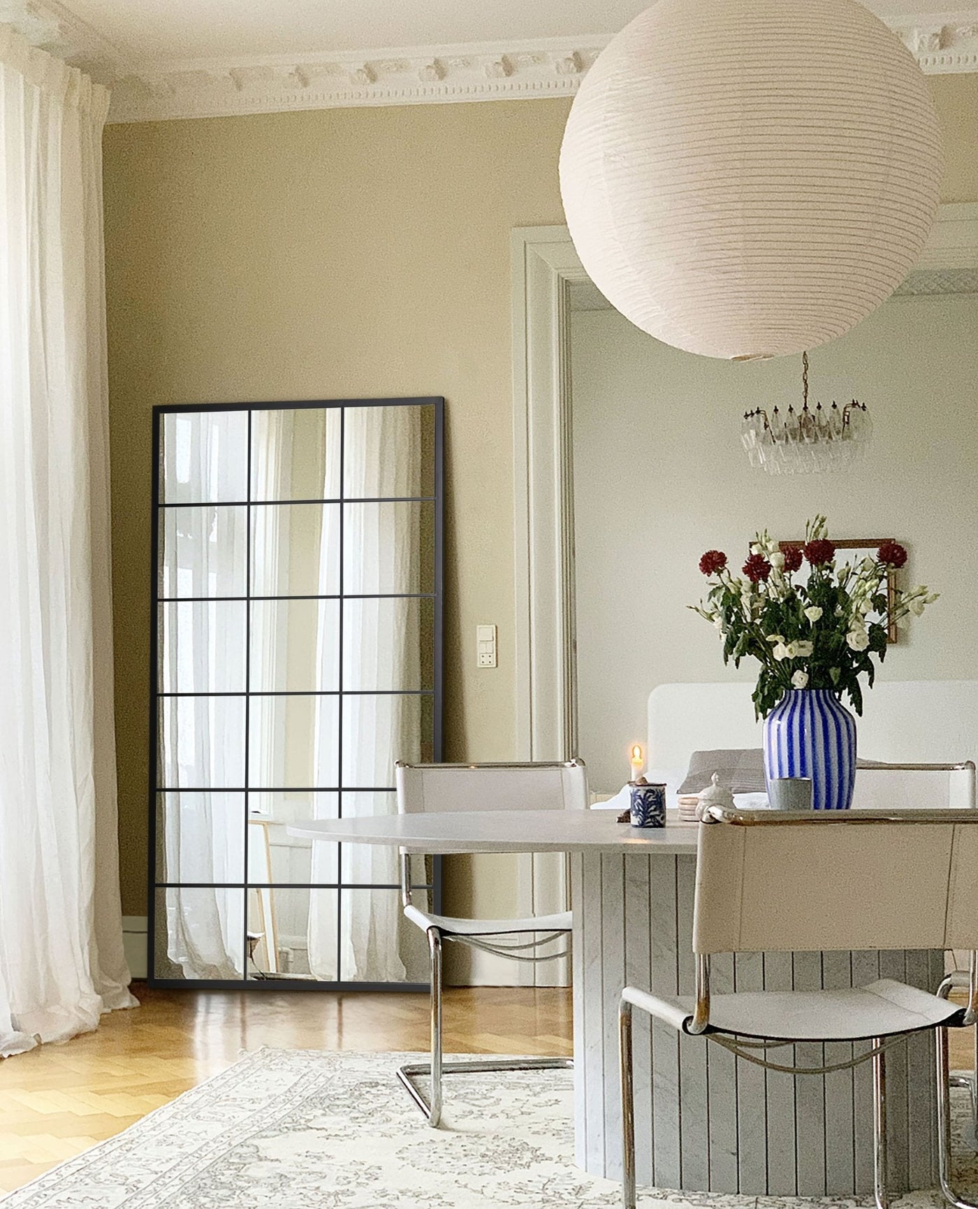 BLOSSHOLM » Grid Mirror No. 4 | 200 × 100 cm - Industrial Statement Mirror